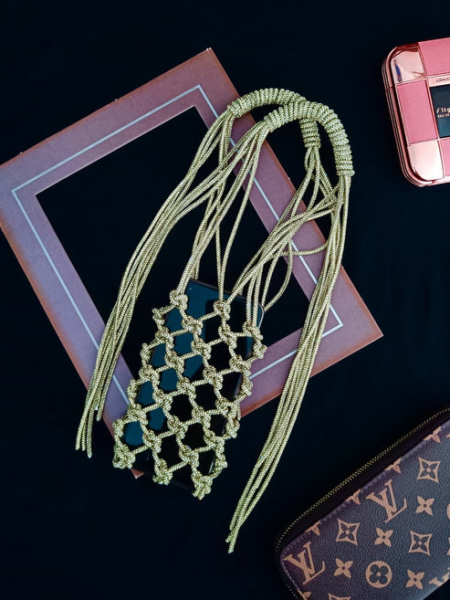 Crystal Weave Metallic Phone Sling – Xxessories